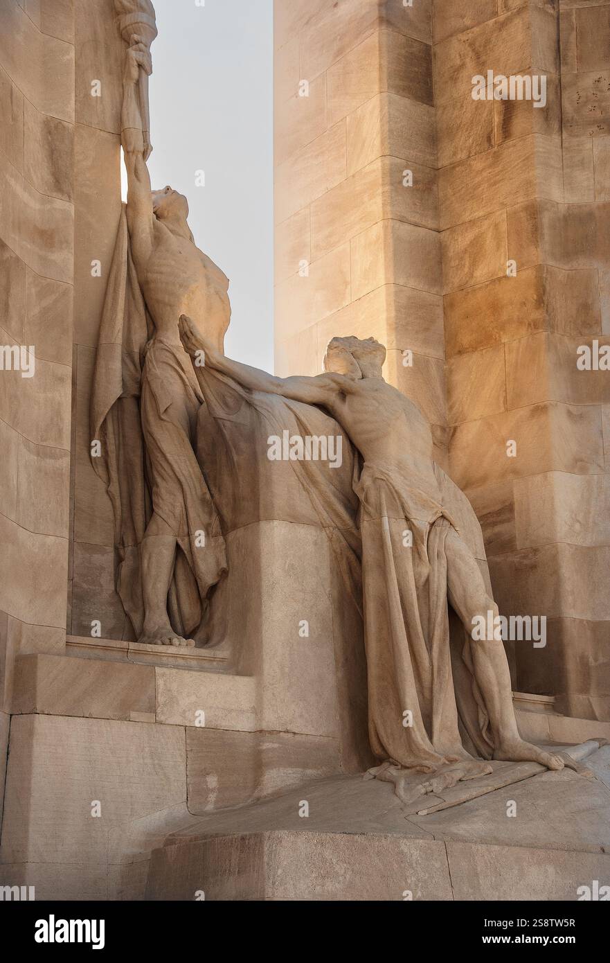 This image shows a portion of a large, likely monumental, sculpture ...