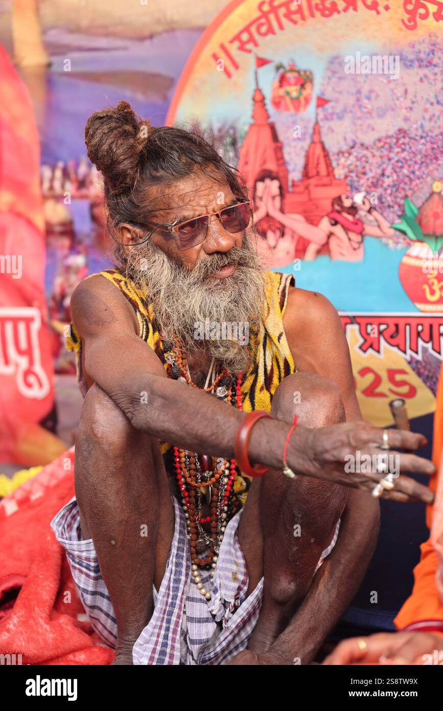 Sadhu, Maha Kumbh Mela, Prayagraj, Uttar Pradesh, India. Hindu festival ...