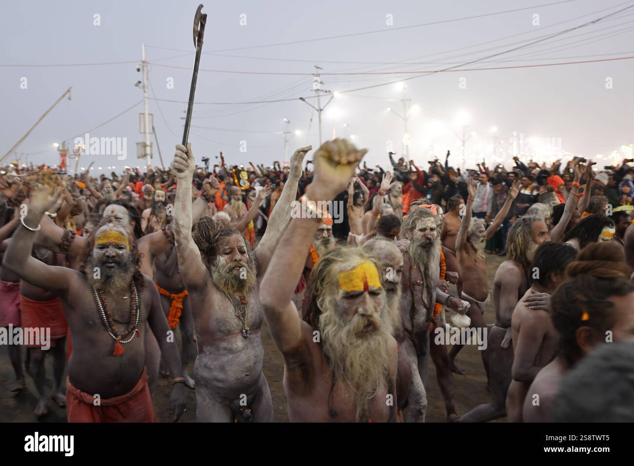Naga Sadhus, Shahi Snan parade (Royal Bath), Maha Kumbh Mela festival ...
