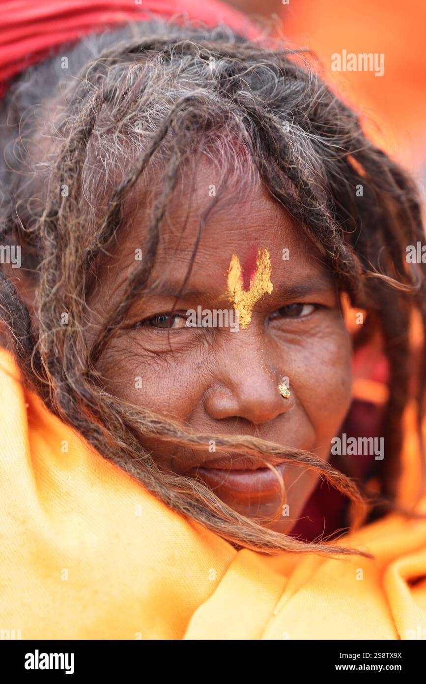 Female Sadhu, Maha Kumbh Mela, Prayagraj, Uttar Pradesh, India. Hindu ...