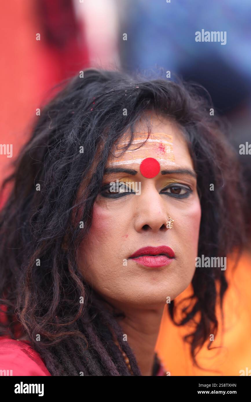 Transgender sadhu at the Kinnar Akhara, Maha Kumbh Mela, Prayagraj ...