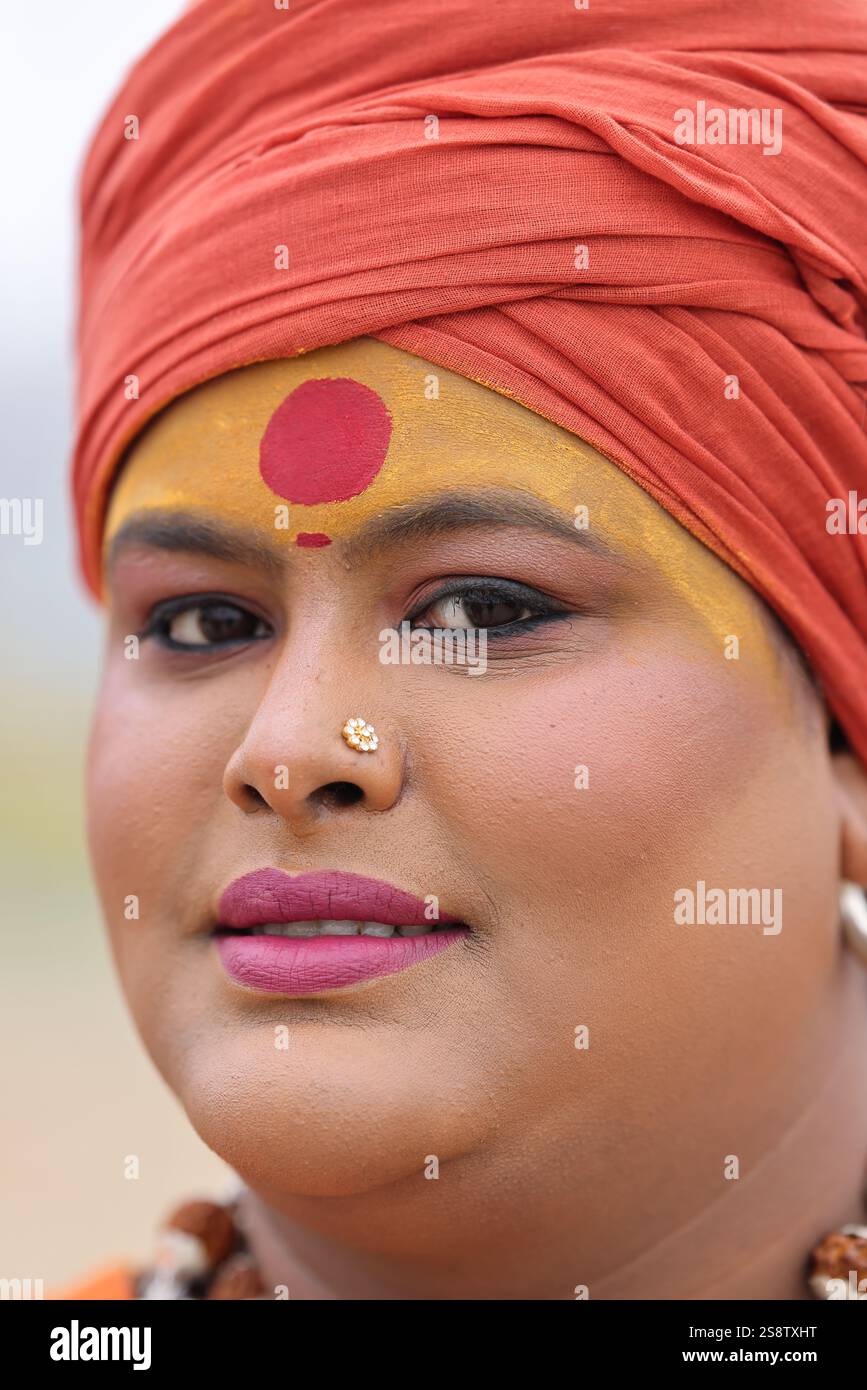 Transgender sadhu at the Kinnar Akhara, Maha Kumbh Mela, Prayagraj ...