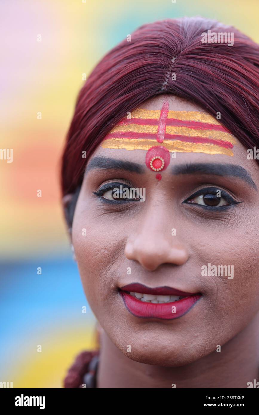 Transgender sadhu at the Kinnar Akhara, Maha Kumbh Mela, Prayagraj ...