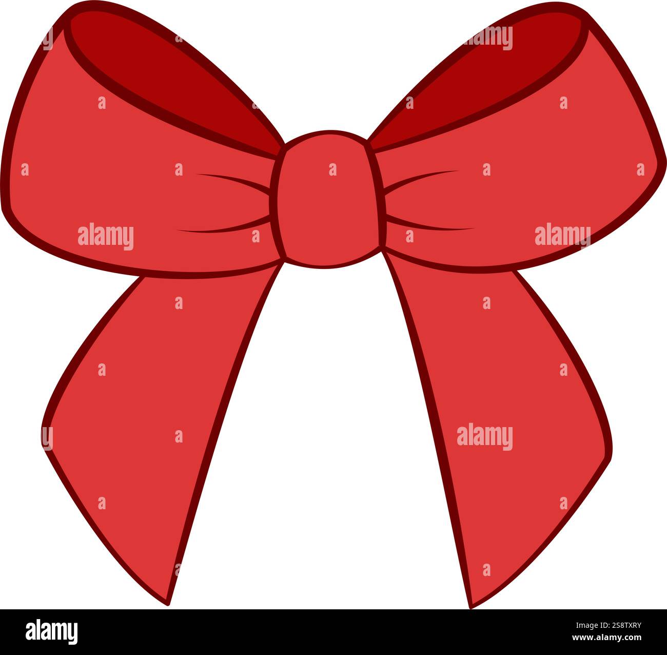 Red Bow doodle style. Hand drawn Trendy flat style cartoon isolated ...