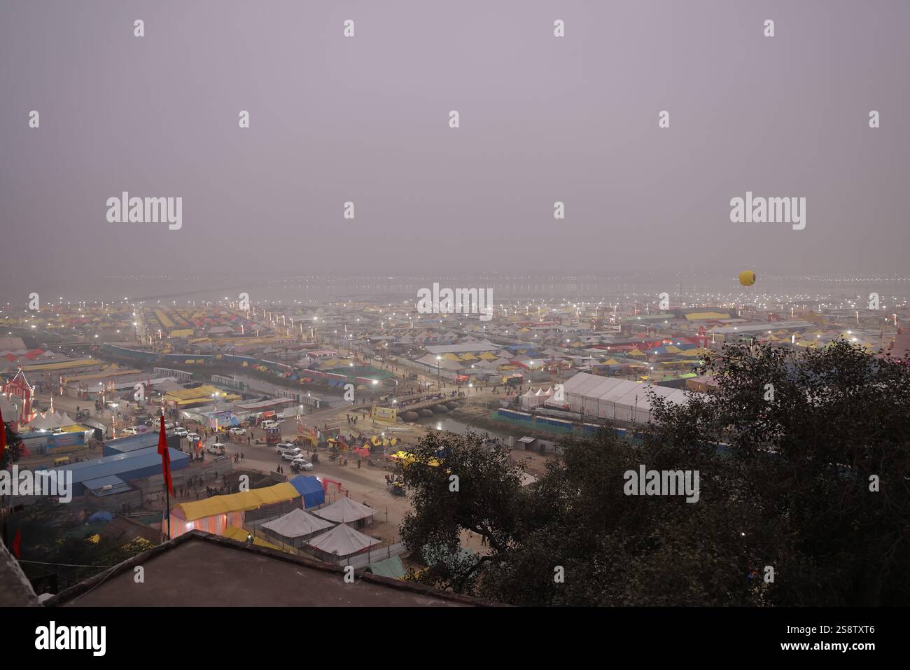 Panorama, Maha Kumbh Mela, Prayagraj, Uttar Pradesh, India. Hindu ...