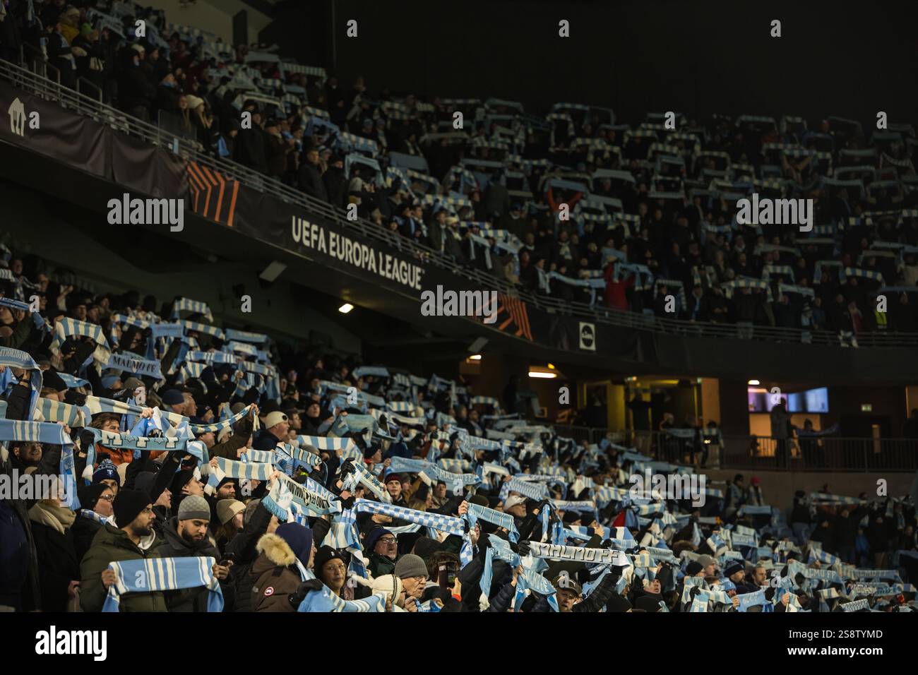 250123 Fans of Malmö FF during the UEFA Europa League football match ...
