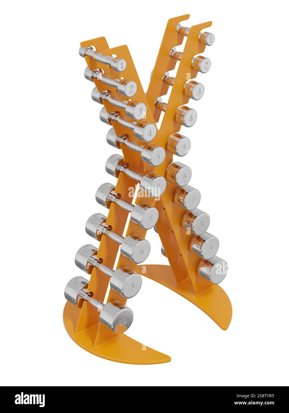 Gym Dumbbell rack in X shape, a stand for weightlifting gym equipment ...