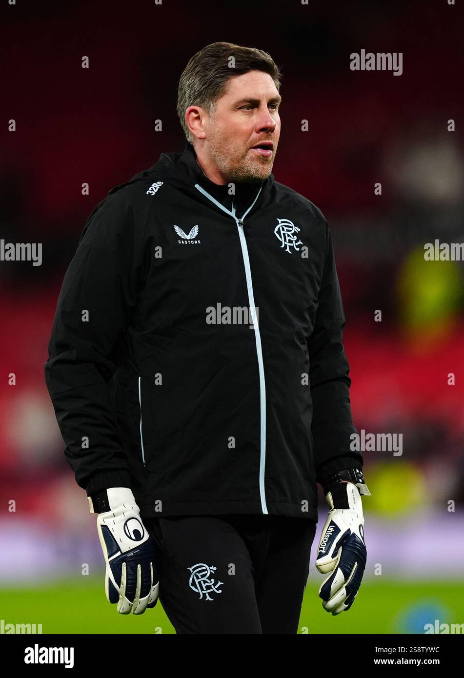 Rangers goalkeeping coach Colin Stewart before the UEFA Europa League ...