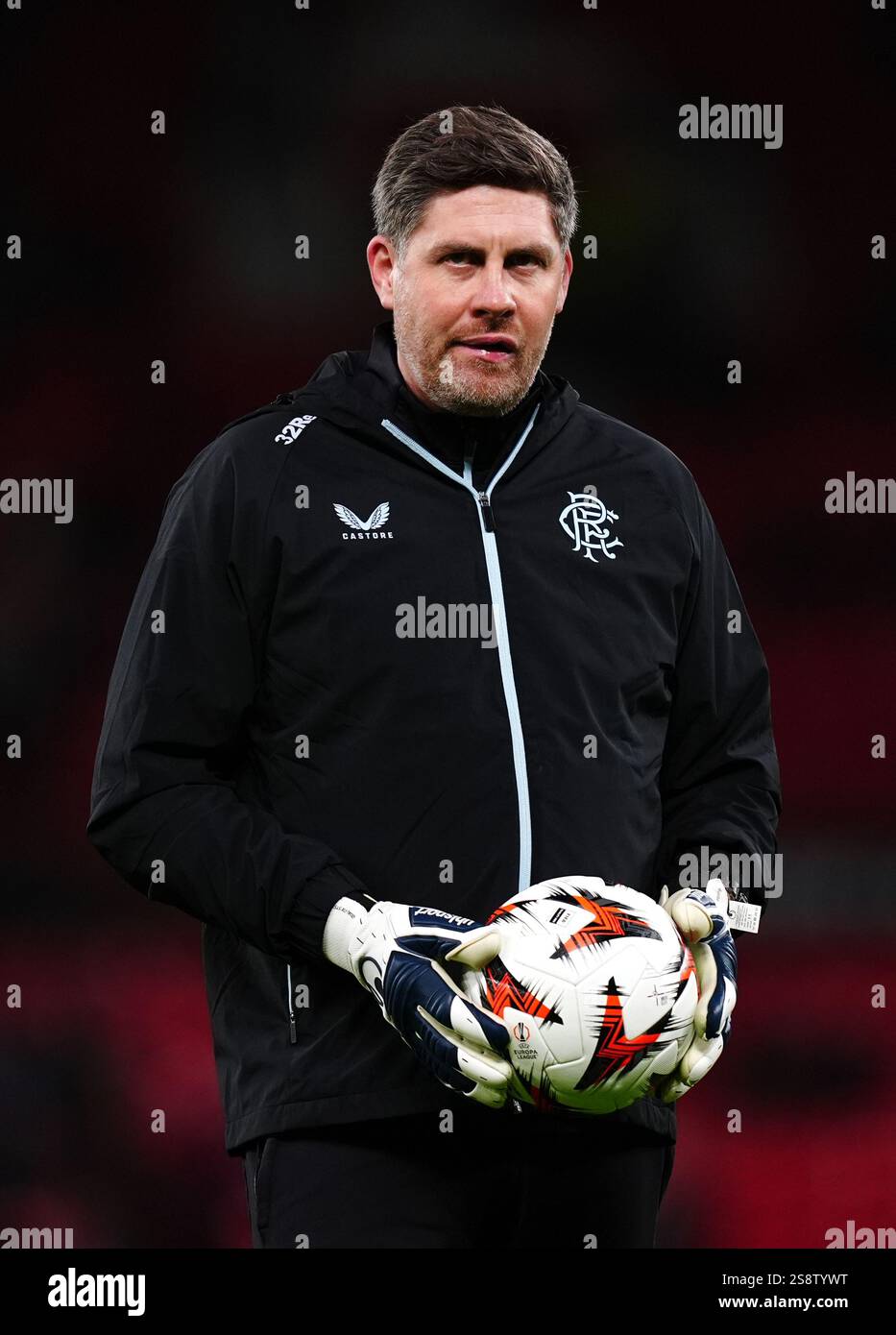 Rangers goalkeeping coach Colin Stewart before the UEFA Europa League ...