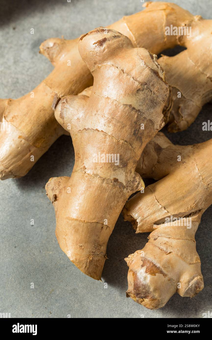 Raw Organic Ginger Root Spice Ready to Cook With Stock Photo - Alamy