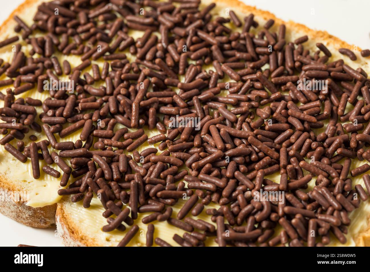 Homemade Dutch Hagelslag Toast with Butter and Chocolate Sprinkles ...