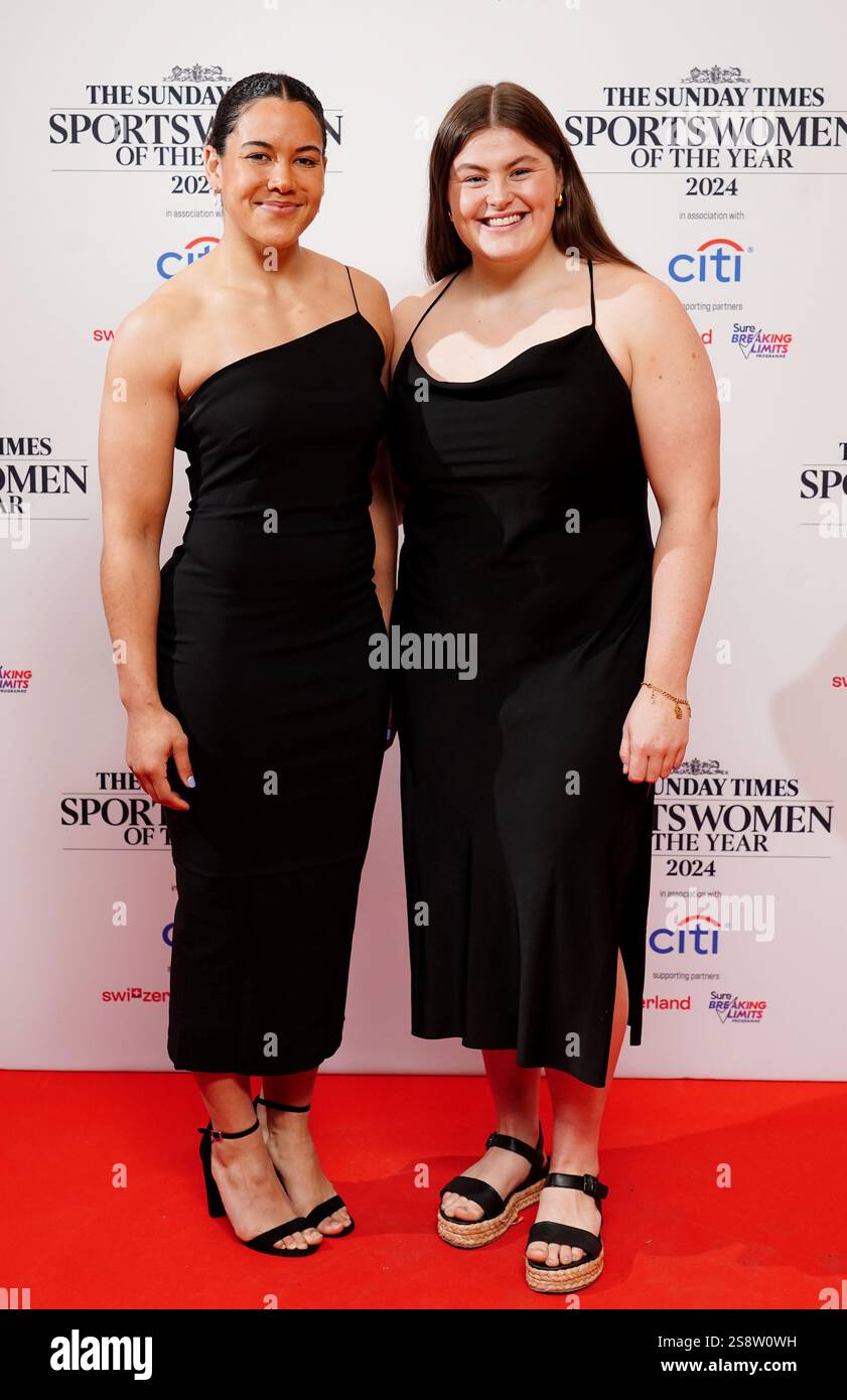 England rugby players Maud Muir (right) and Tatyana Heard at The Sunday ...
