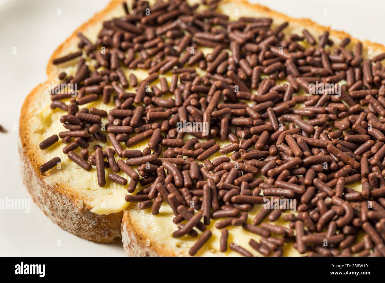 Homemade Dutch Hagelslag Toast with Butter and Chocolate Sprinkles ...