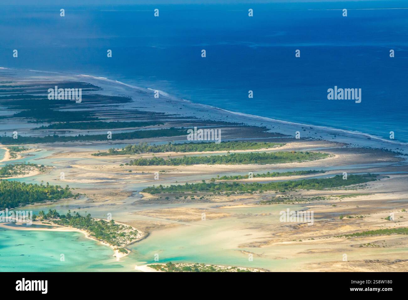 French Polynesia, Tikehau Atoll. Aerial of the atoll Stock Photo - Alamy