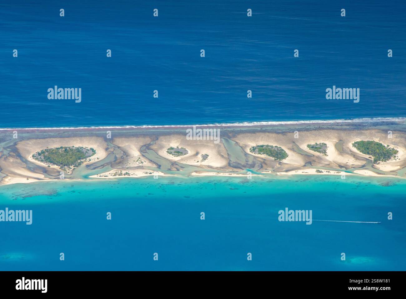 French Polynesia, Tikehau Atoll. Aerial of the atoll Stock Photo - Alamy