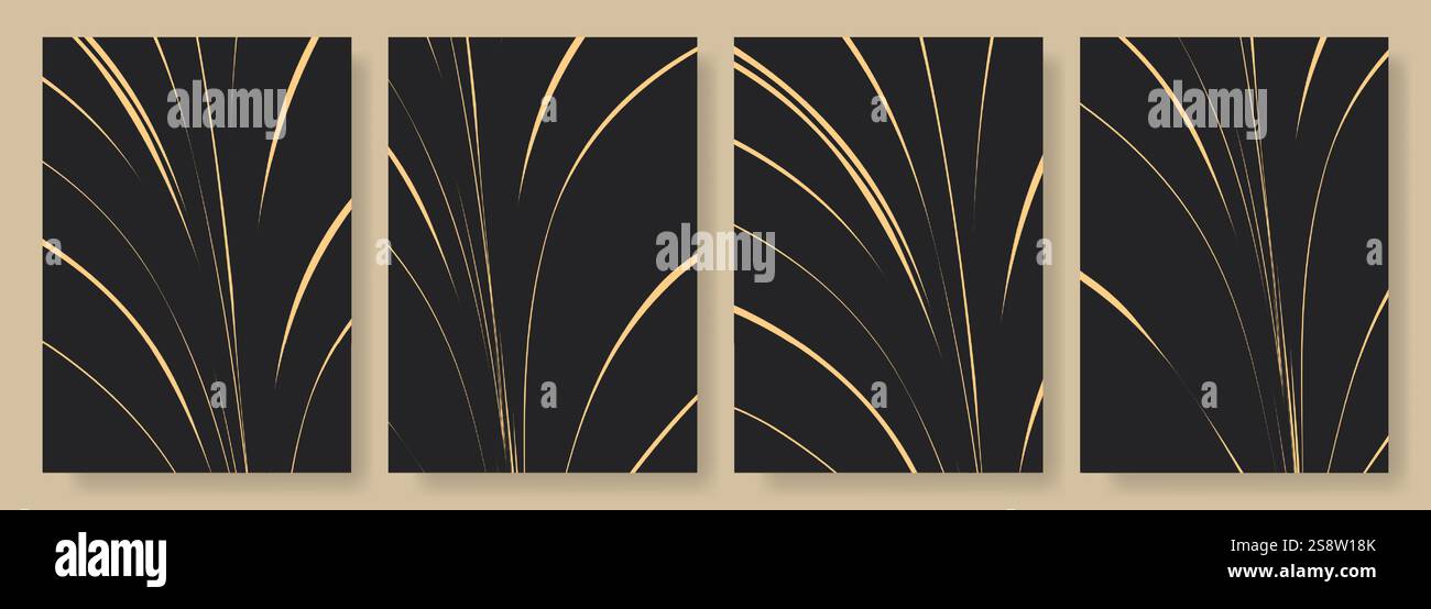 Black and beige abstract modern posters or vertical background vector ...