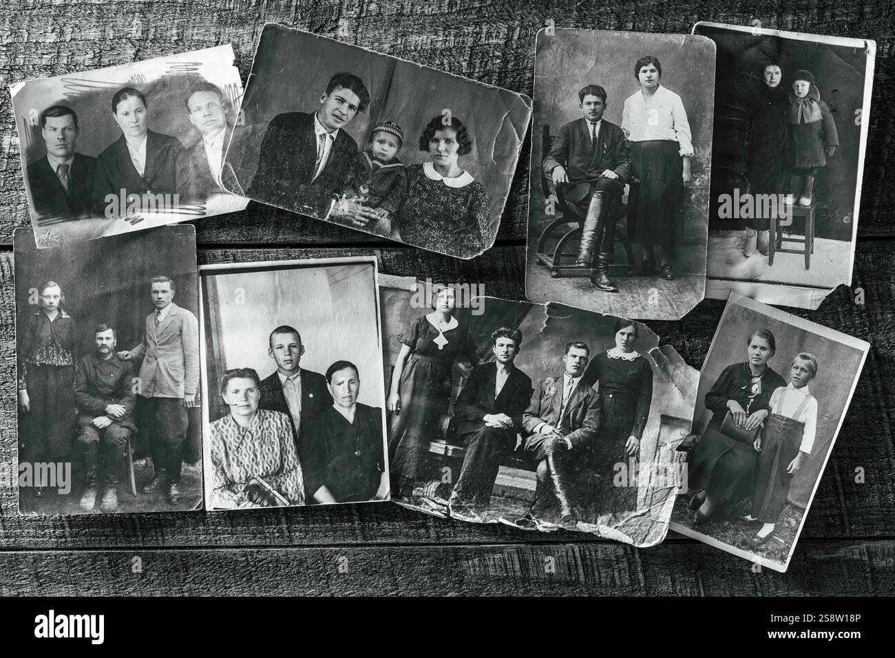 Vintage old photographs of Ukrainian family. The photo was taken in the ...