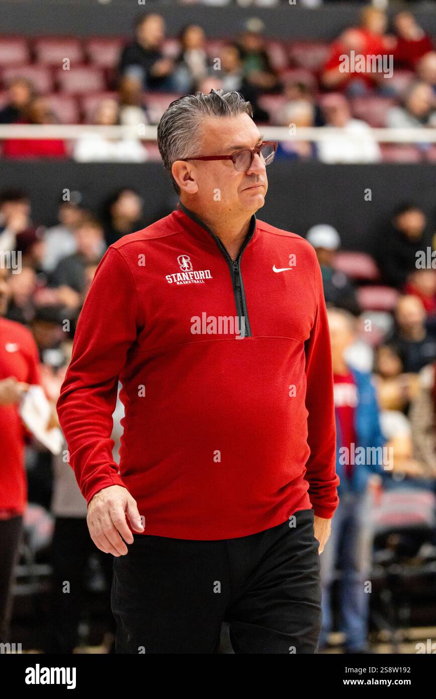 PALO ALTO, CA - JANUARY 22: Stanford Cardinal head coach Kyle Smith ...