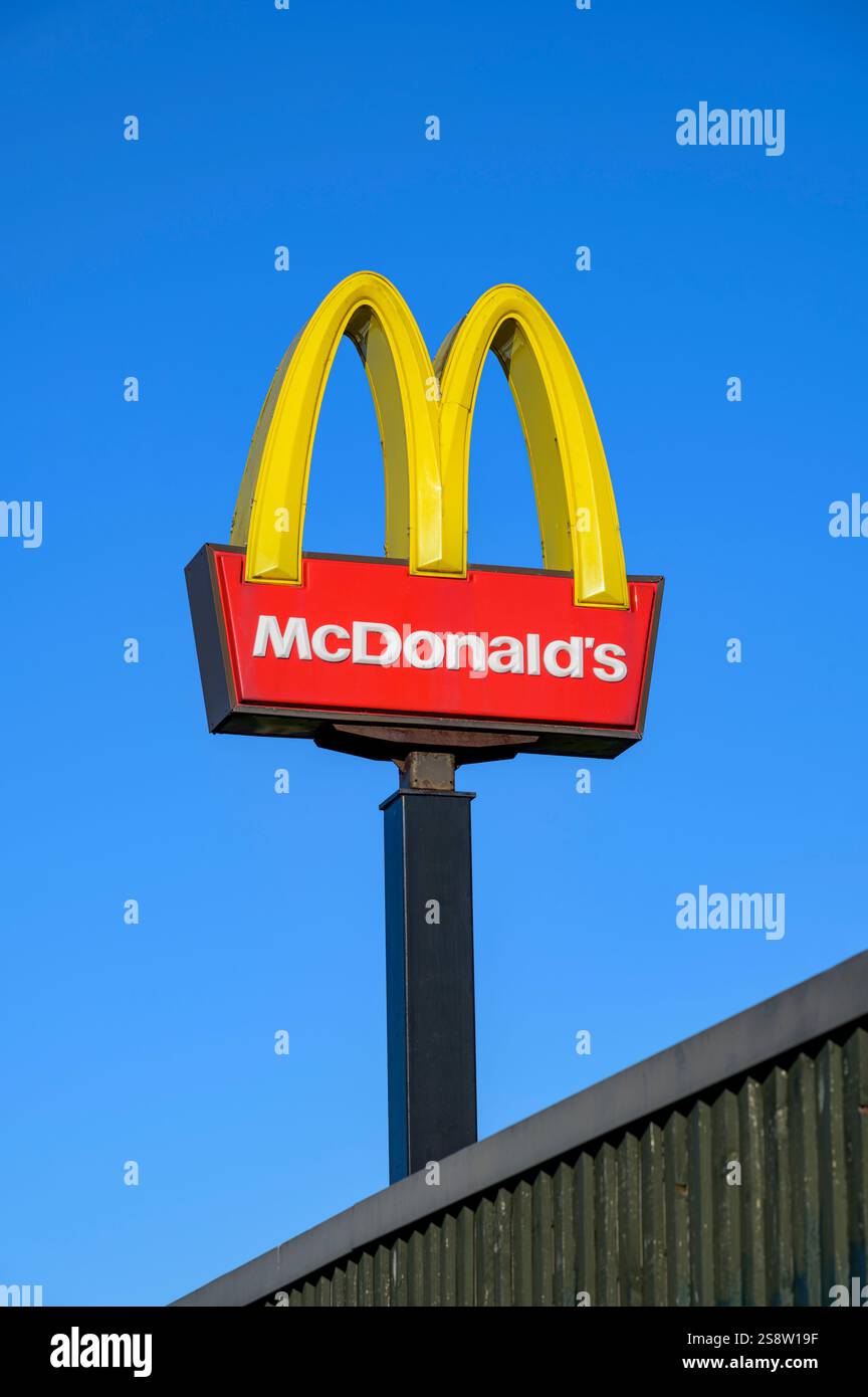 McDonalds restaurant chain sign, Scotland, UK, Europe Stock Photo - Alamy