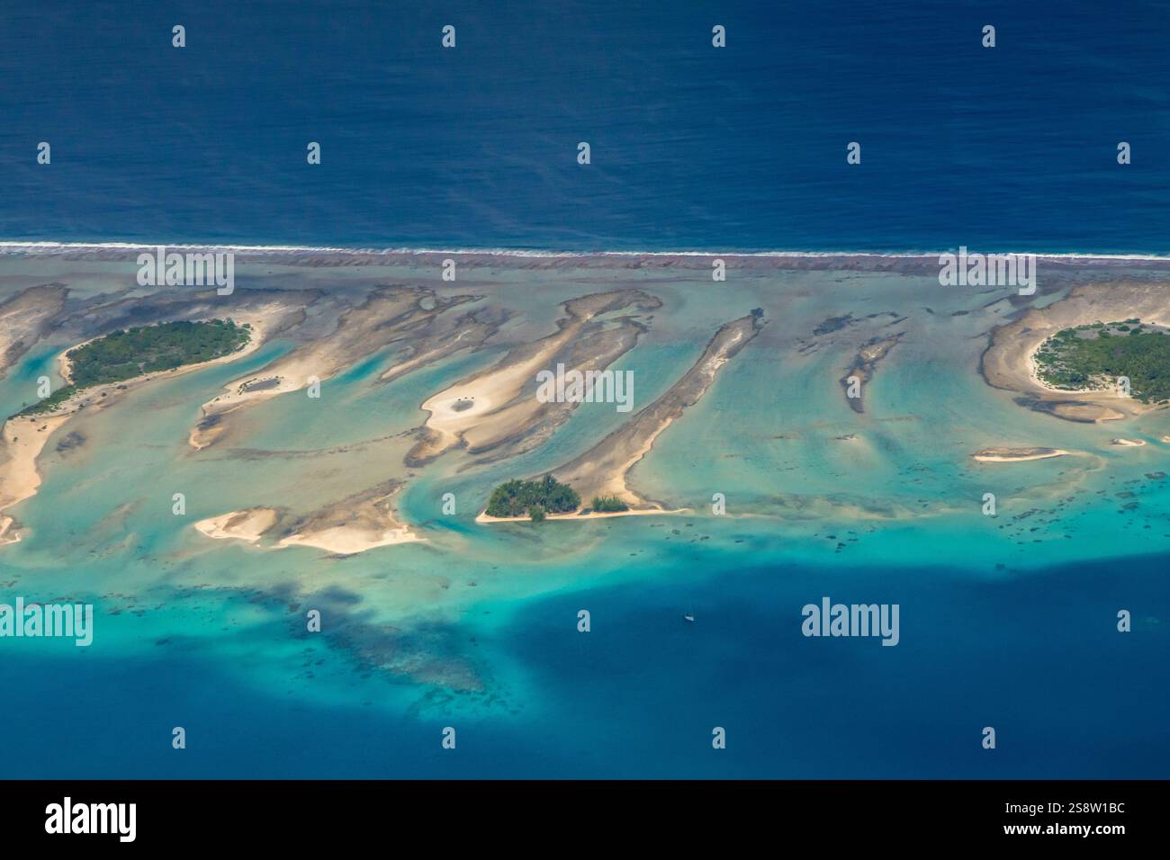 French Polynesia, Tikehau Atoll. Aerial of the atoll Stock Photo - Alamy
