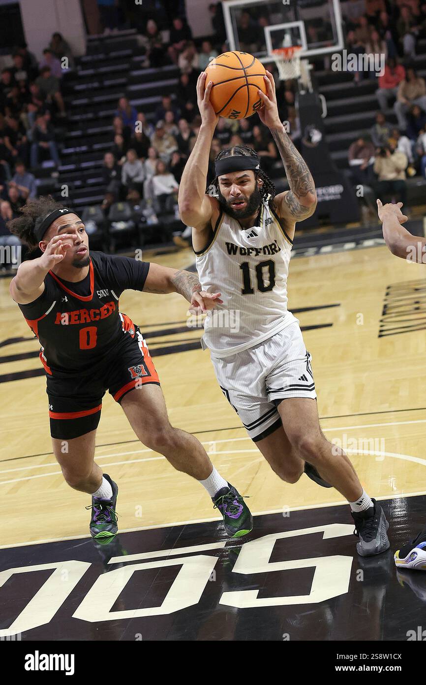 SPARTANBURG, SC - JANUARY 18: Wofford Terriers guard Corey Tripp (10 ...