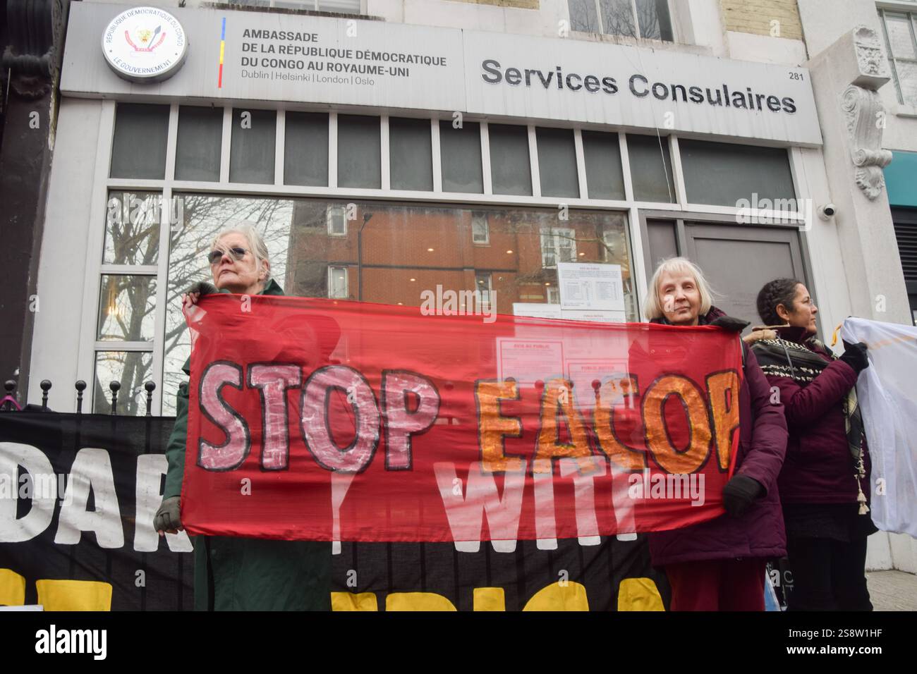 London, England, UK. 23rd Jan, 2025. Stop EACOP protest outside the ...