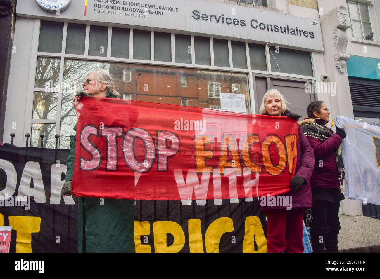 London, England, UK. 23rd Jan, 2025. Stop EACOP protest outside the ...