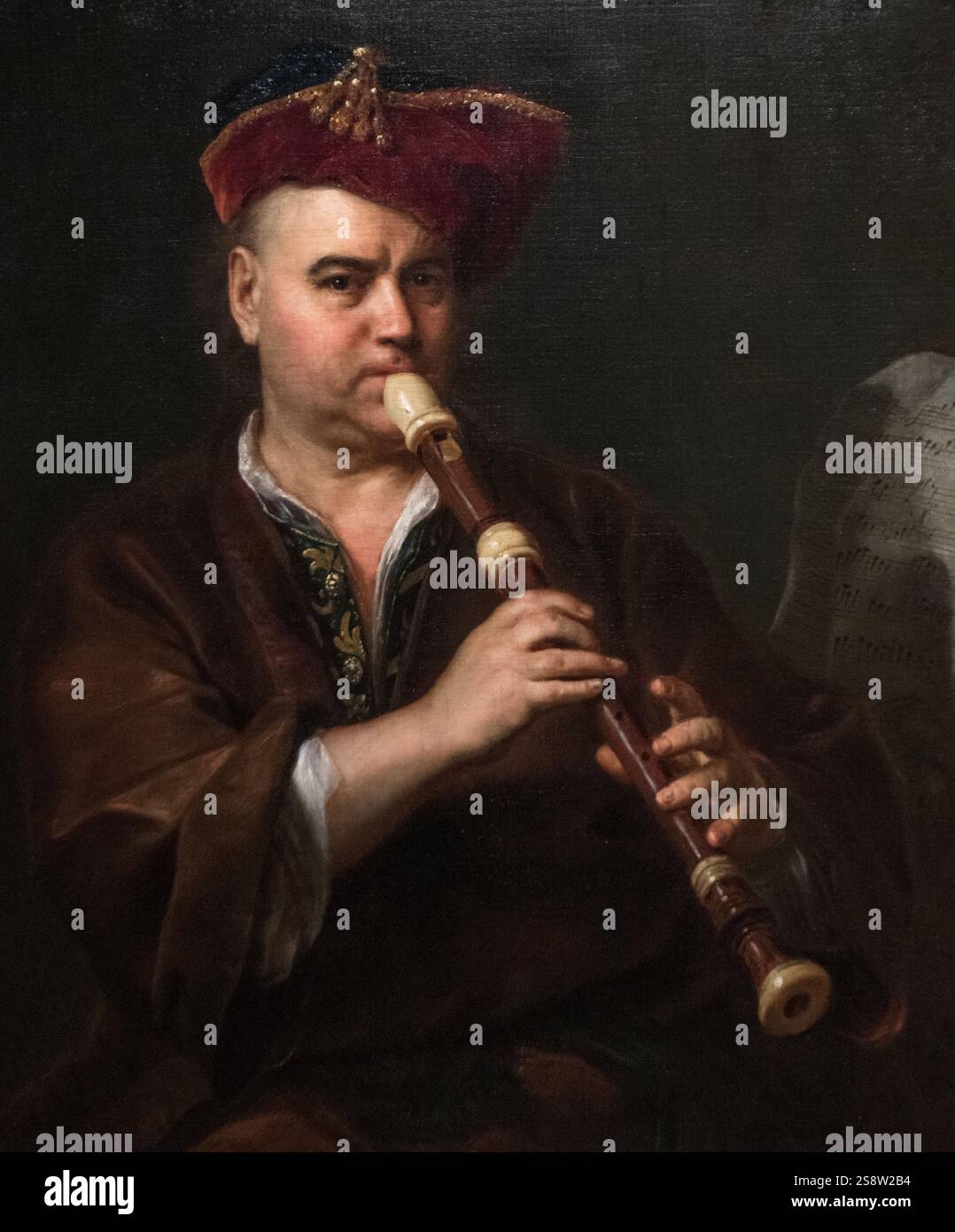 Jan Kupecky: "Man Playing the Recorder" (ca 1720 Stock Photo - Alamy