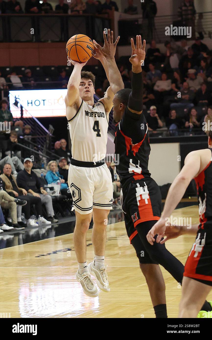 SPARTANBURG, SC - JANUARY 18: Wofford Terriers guard Luke Flynn (4 ...