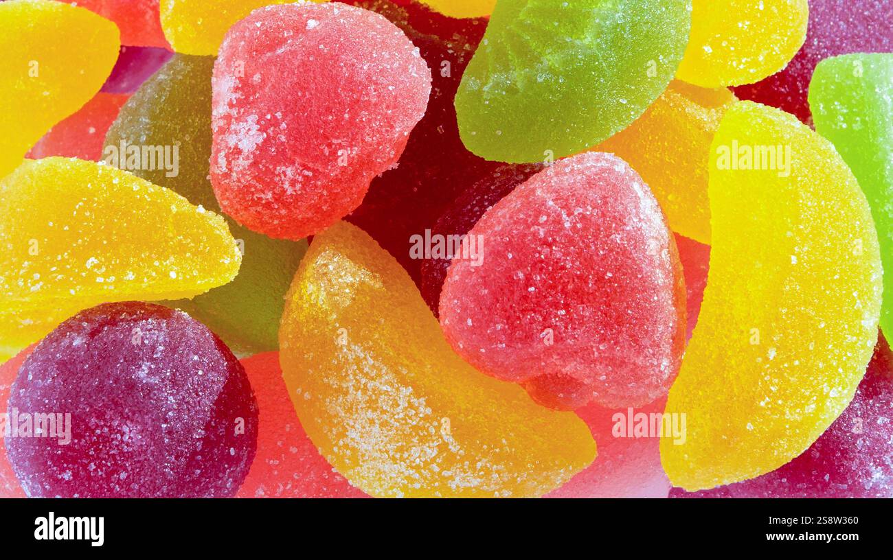 Close up assorted gummy candies hi-res stock photography and images - Alamy