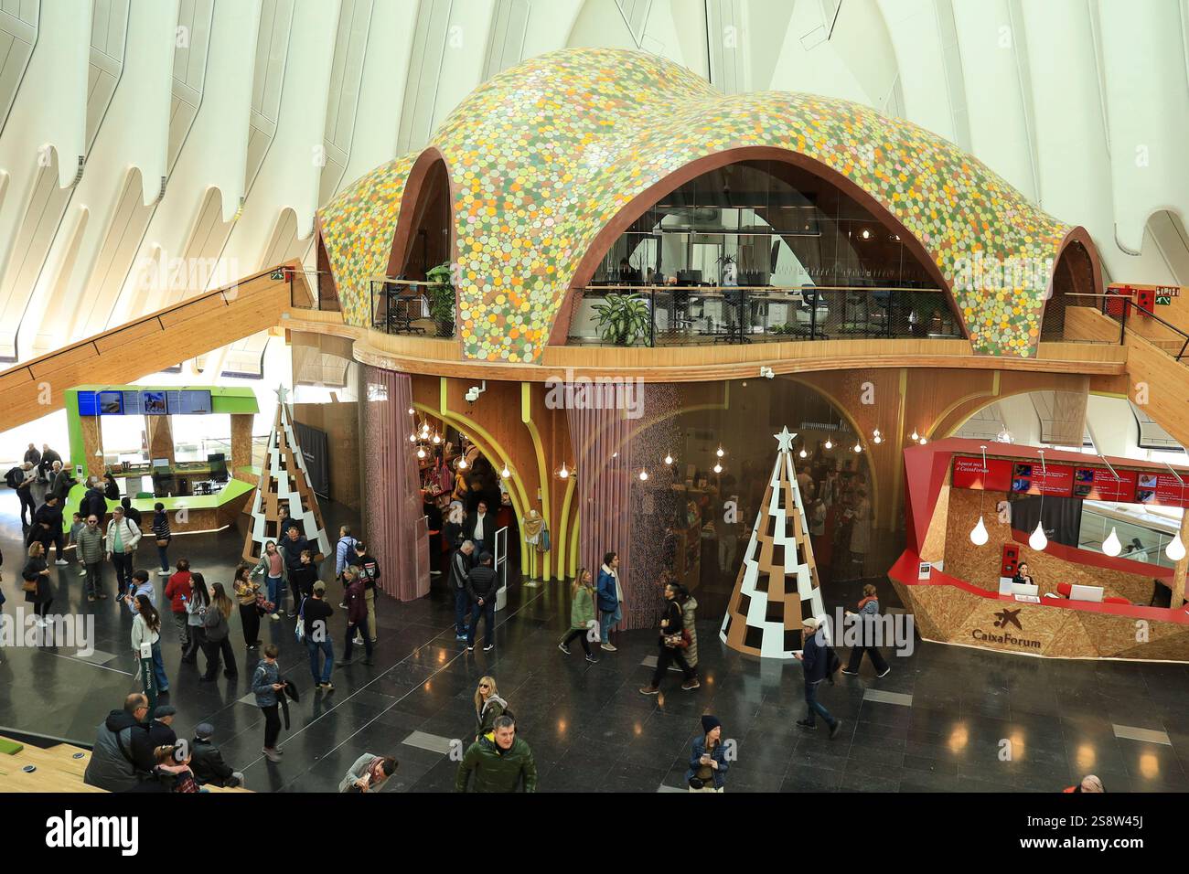 Valencia, Spain- December 27, 2024: Interior of The Caixaforum building ...