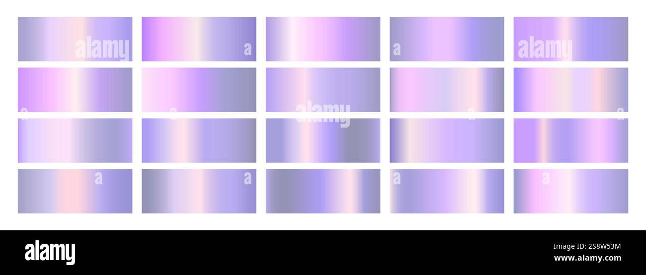 Shiny metal hologram texture purple gradient background set. Shiny ...