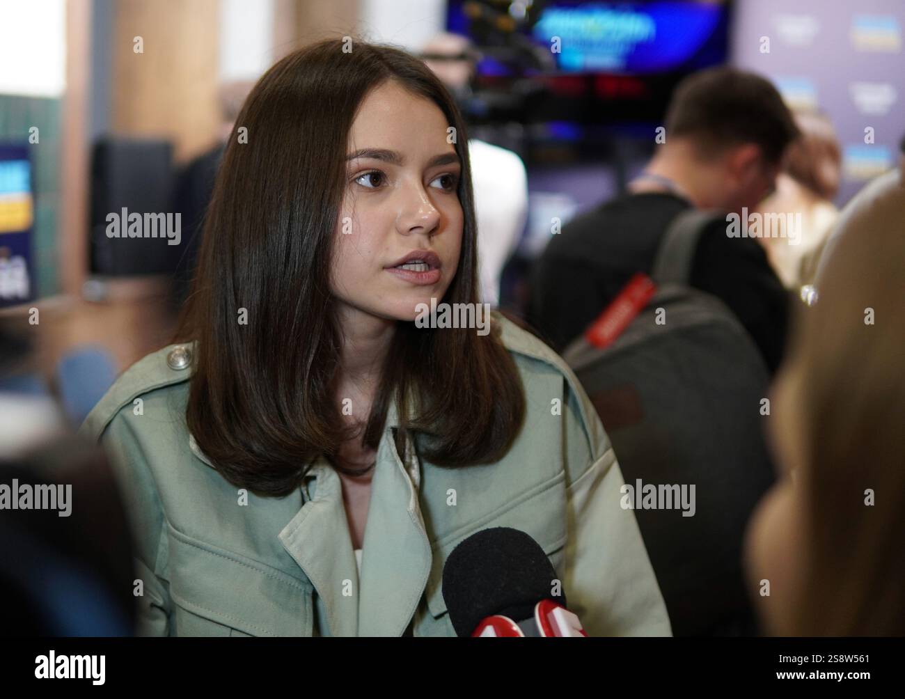 KYIV, UKRAINE - JANUARY 23, 2025 - Ukrainian singer Anastasiia Zavadska ...