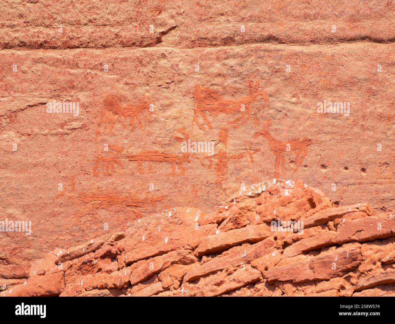 Arizona, Honanki Heritage Site. Pictographs made by the Sinagua people ...