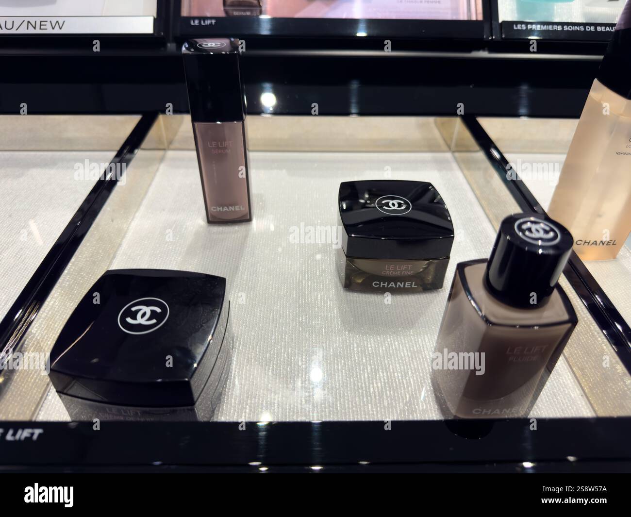 Display of luxury cosmetic products in an upscale retail environment ...