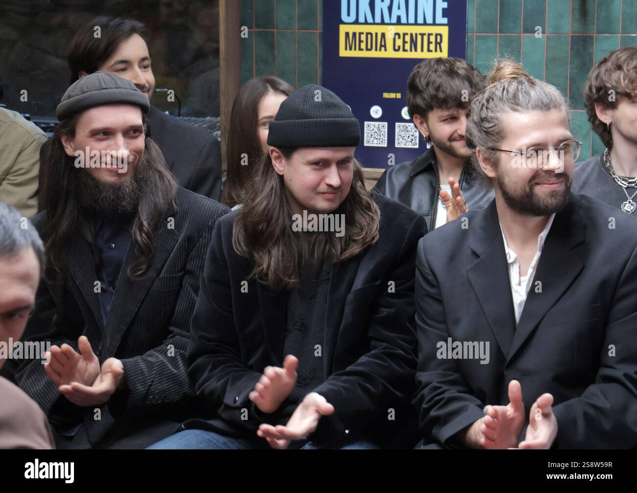 KYIV, UKRAINE - JANUARY 23, 2025 - Members of the DK Enerhetyk band ...