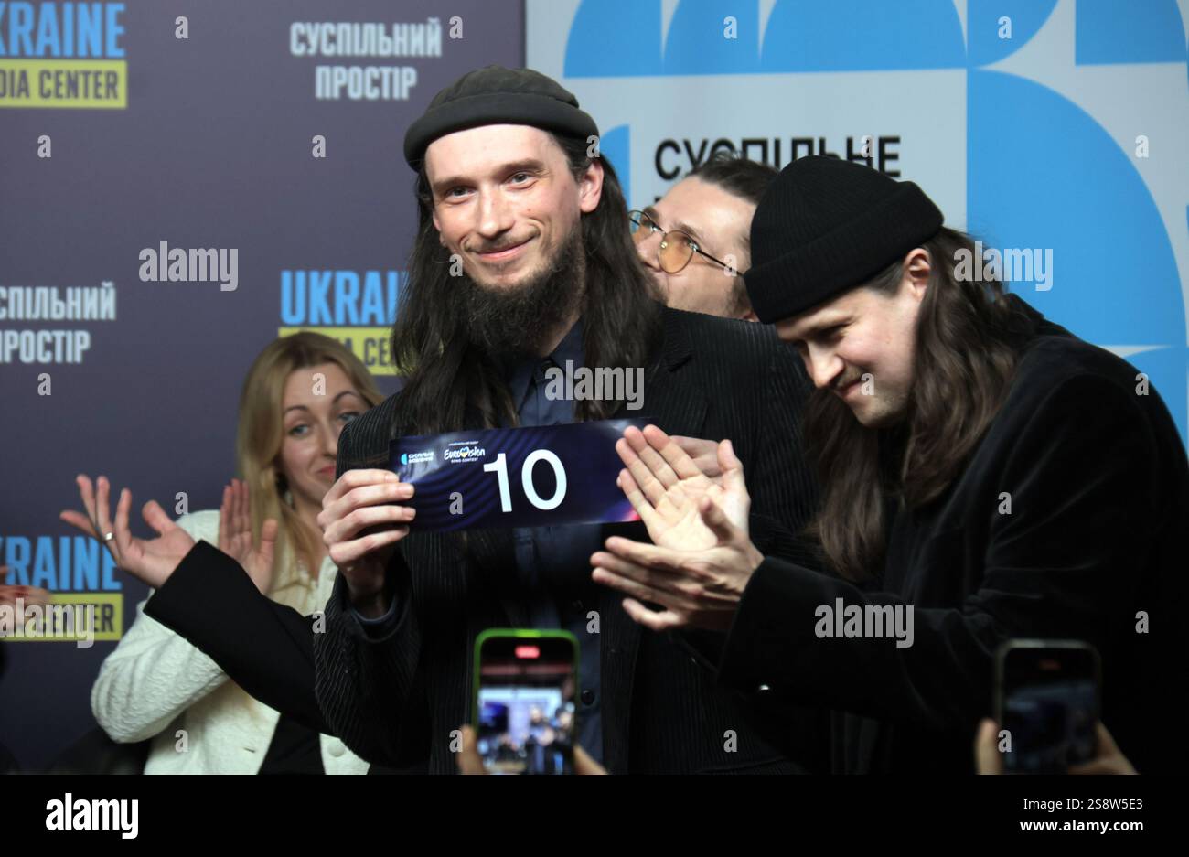 KYIV, UKRAINE - JANUARY 23, 2025 - Members of the DK Enerhetyk band ...