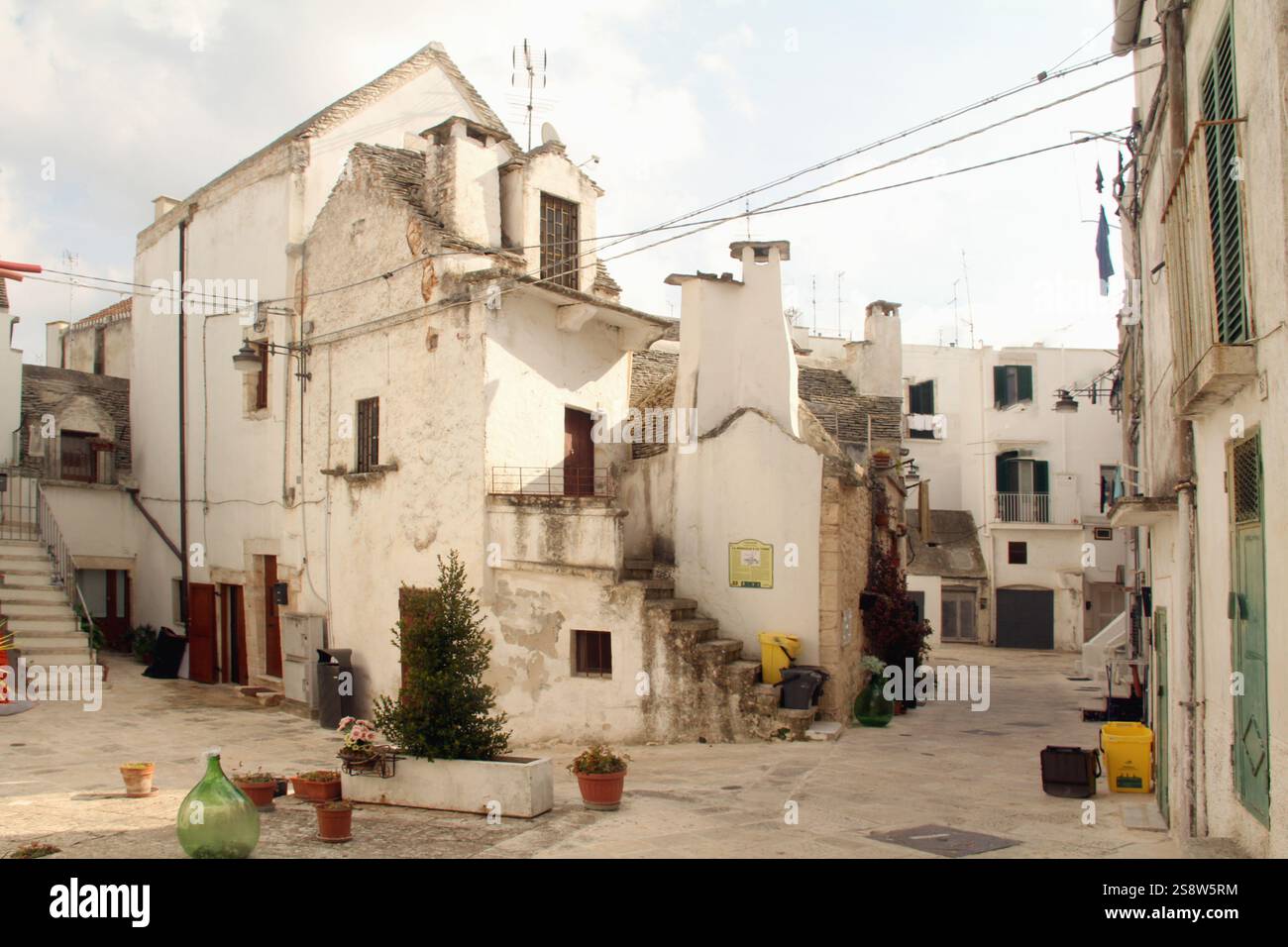 Piazza and residential building in the historical center of Noci, Italy ...