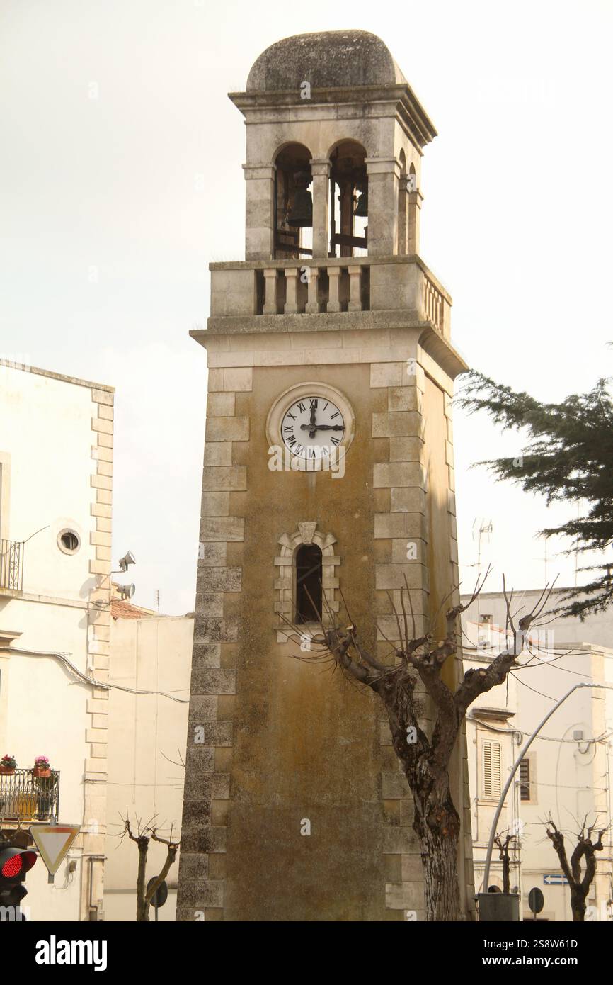 Clock tower in the historical center of Noci, Italy Stock Photo - Alamy