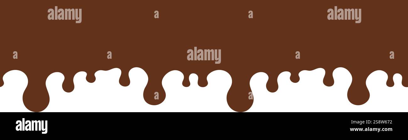Seamless Chocolate Drip Border Design Minimalistic Abstract Brown and ...