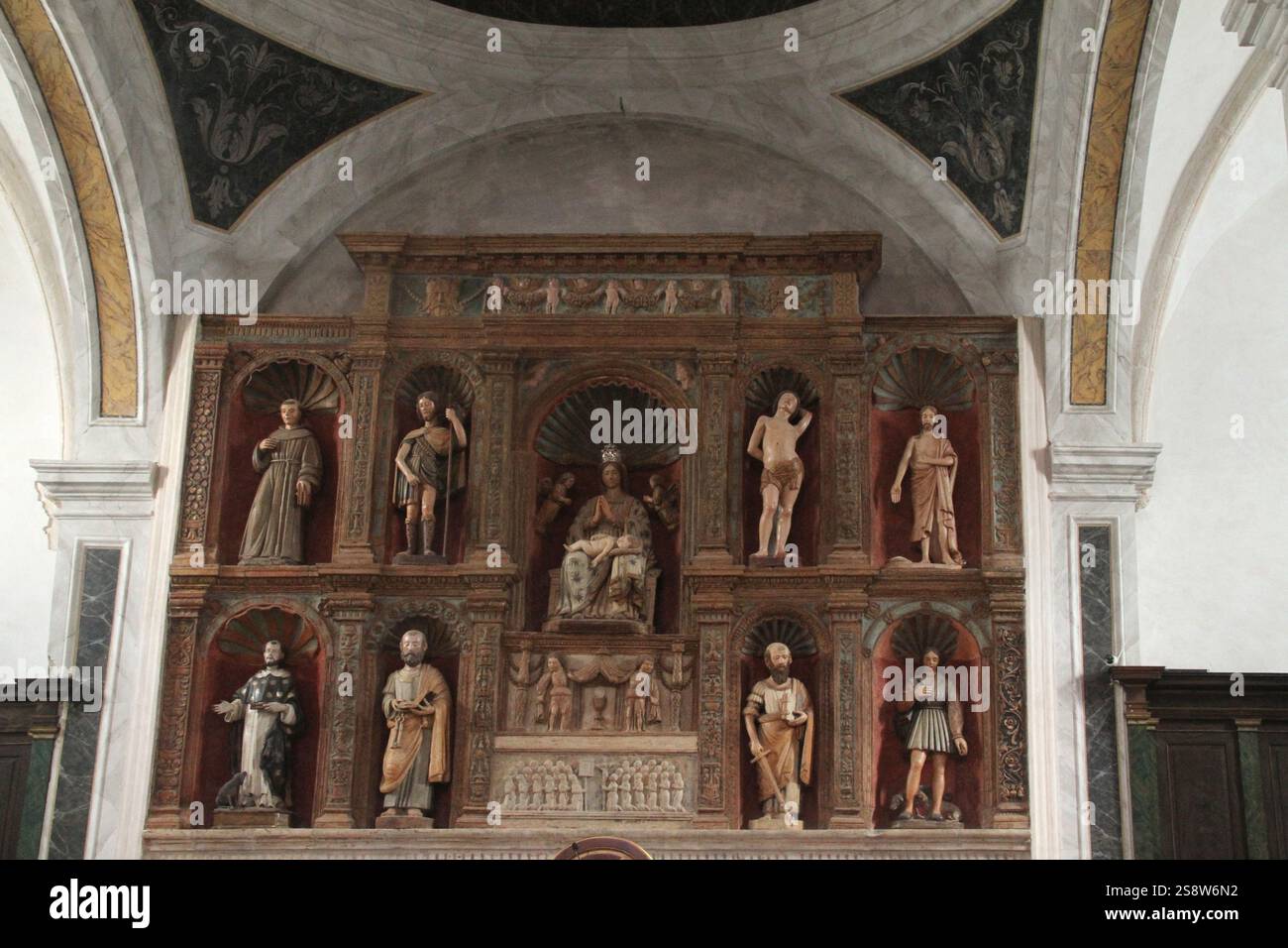 Noci, Italy. Interior of the medieval Church of Saint Mary and Saint ...