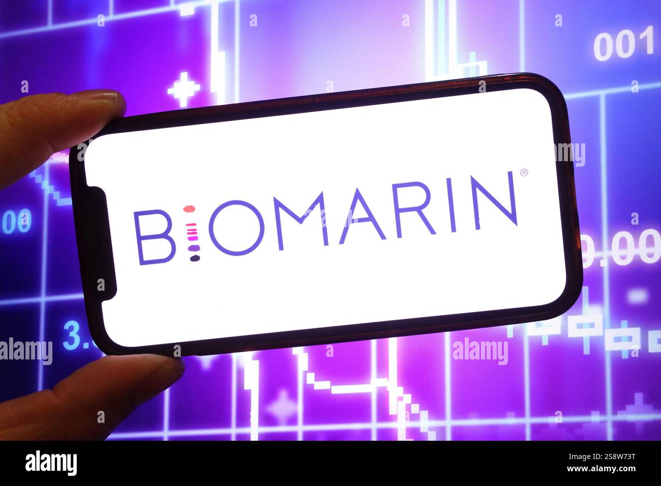 In this photo illustration, the BioMarin Pharmaceutical company logo is ...