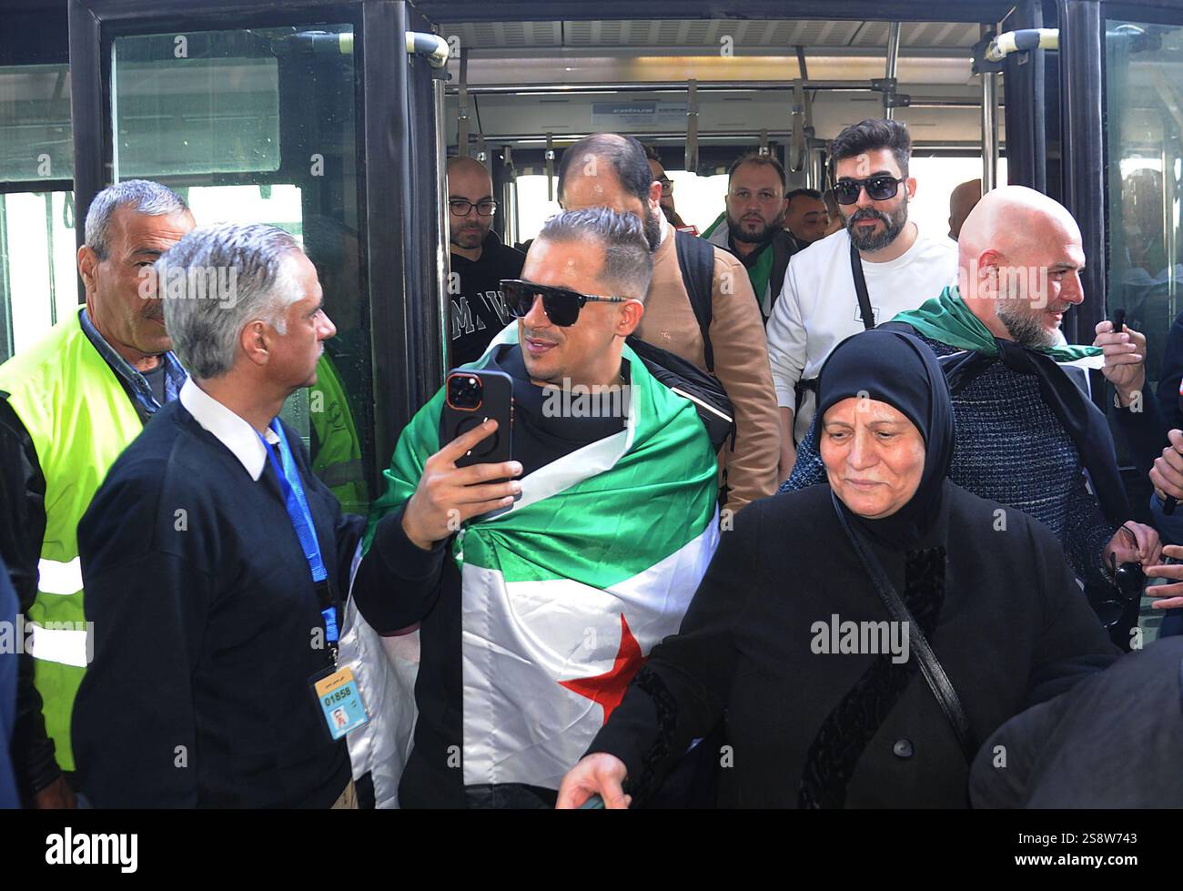 Damascus, Syria. 23rd Jan, 2025. Passengers arrive at Damascus ...