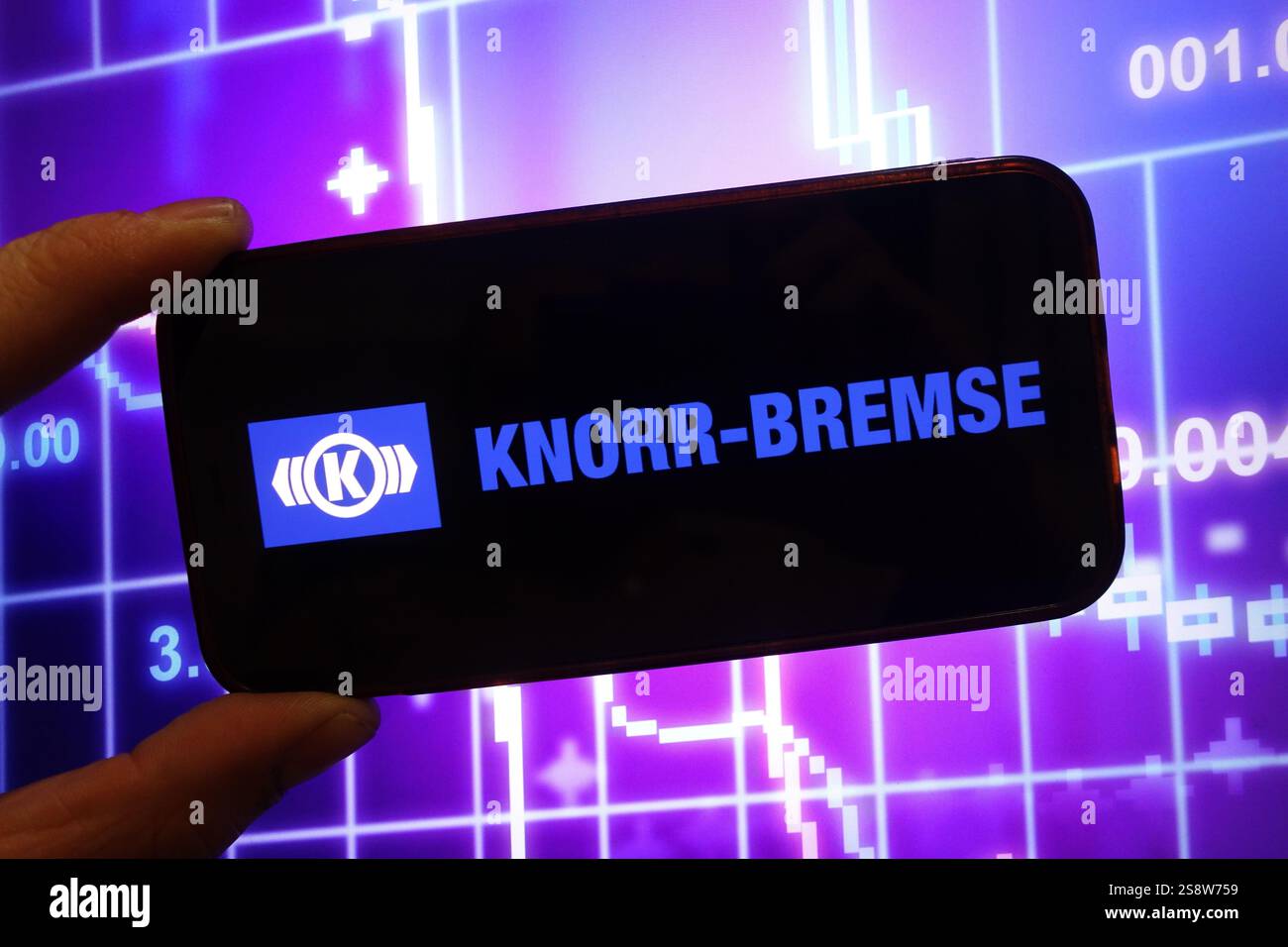 In this photo illustration, the Knorr-Bremse AG company logo is seen ...