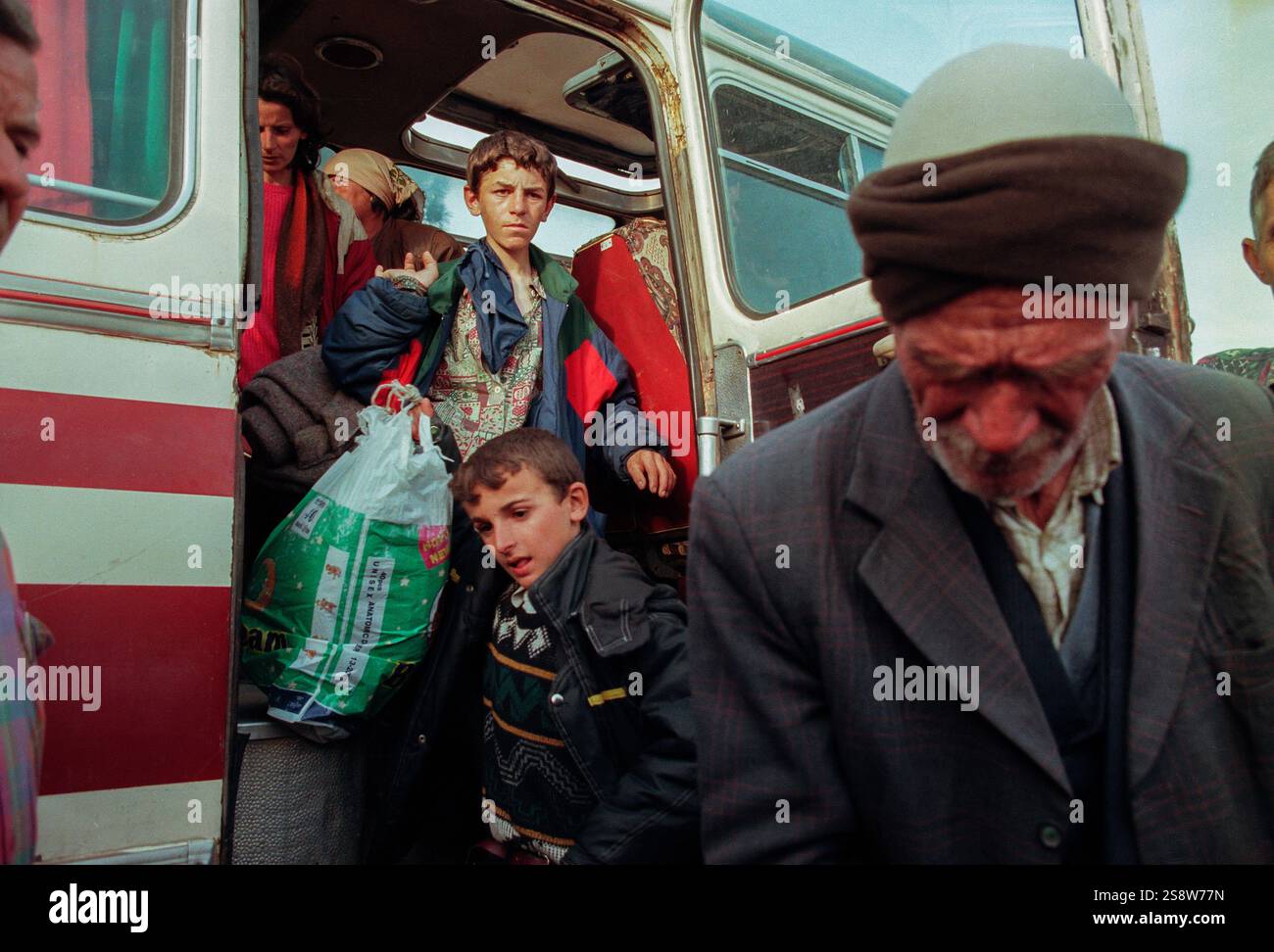 Kosovar refugees in Kukës, one of the poorest areas in Albania, as ...