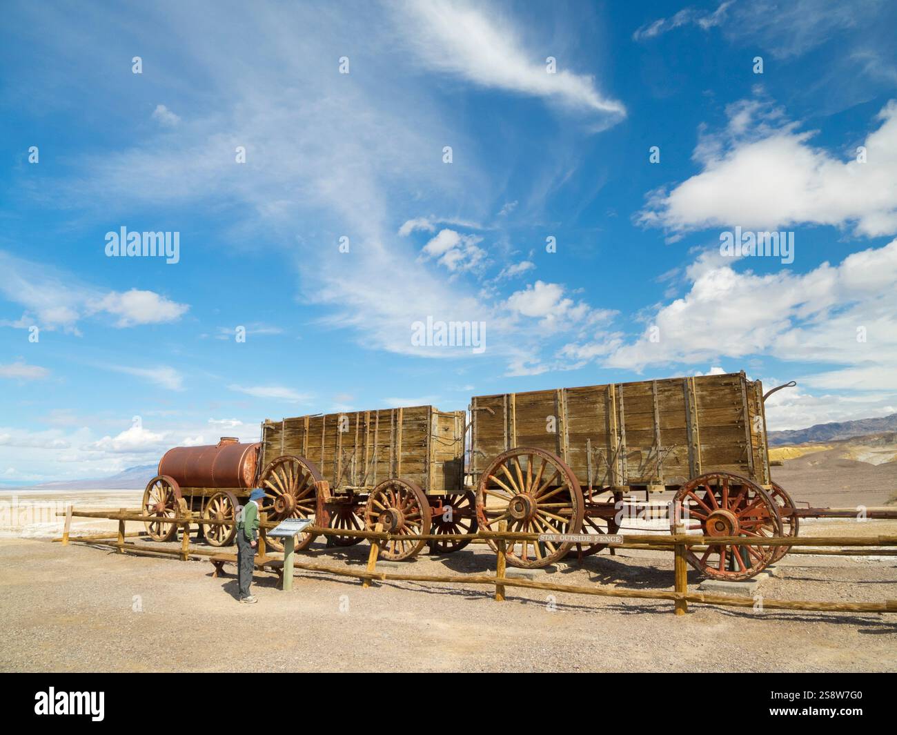 California, death Valley National Park. 20 Mule Team Wagon Train, ore ...