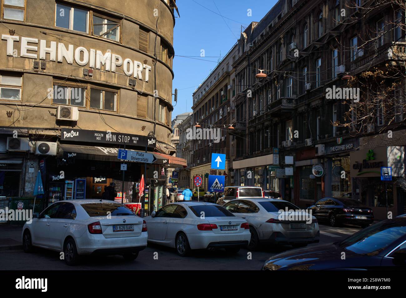 Bucharest, Romania. 23rd Jan, 2025: View along the Academiei Street, on ...