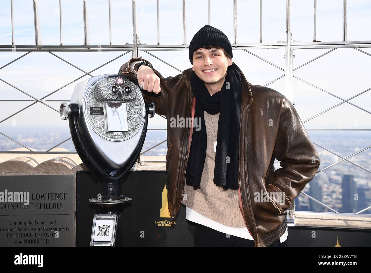 New York, USA. 23rd Jan, 2025. Jonah Marais visits the Empire State ...