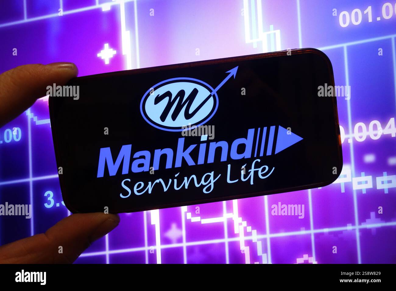 In this photo illustration, the Mankind Pharma company logo is seen ...