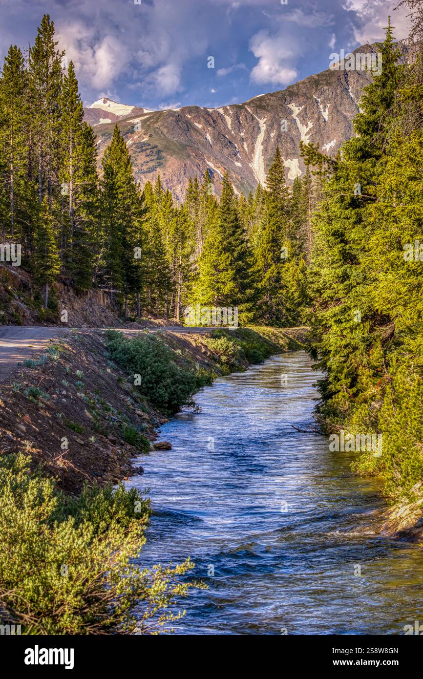 USA, Colorado, Cameron Pass. The Grand Ditch watering system stream ...